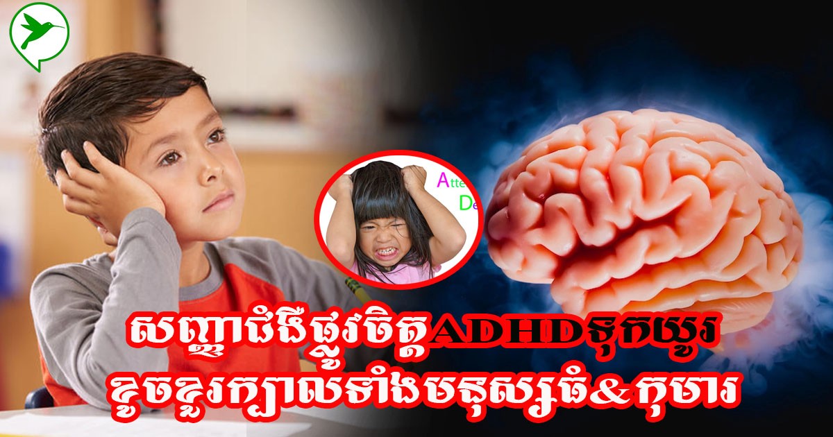 សញ្ញាកើតជំងឺADHD ប្ដូរអារម្មណ៍លឿន ពិបាកផ្ដោតអារម្មណ៍ ភ្លឹកៗ ...
